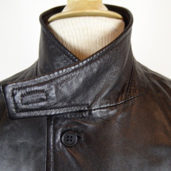 Faconnable | Jackets & Coats | Faconnable Black Leather Jacket Coat ...